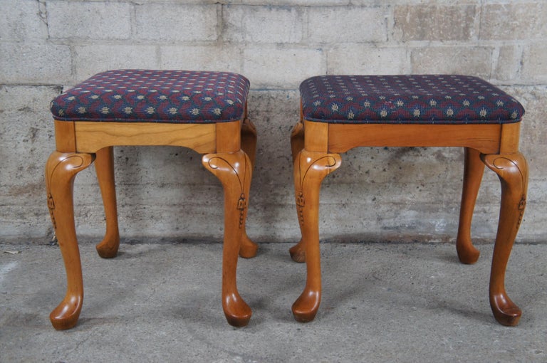 Harden Queen Anne Style Solid Cherry Sofa Console Table and Bench Stool ...