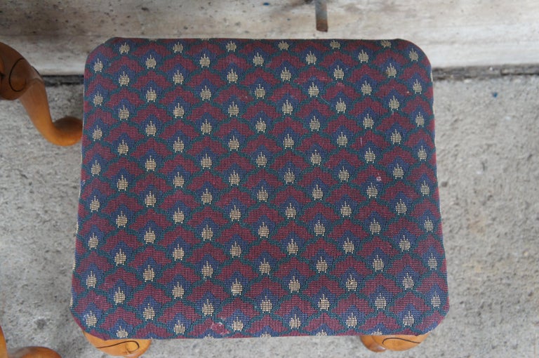 Harden Queen Anne Style Solid Cherry Sofa Console Table and Bench Stool ...