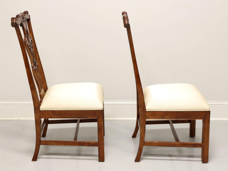 HARDEN Solid Cherry Chippendale Style Straight Leg Dining Side Chairs ...