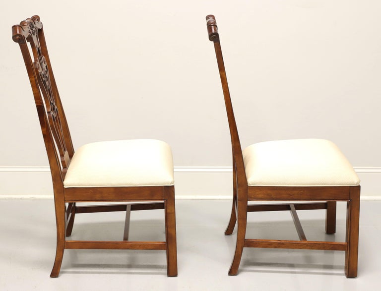 HARDEN Solid Cherry Chippendale Style Straight Leg Dining Side Chairs ...