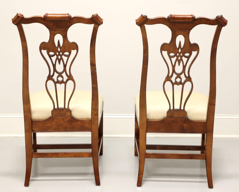 HARDEN Solid Cherry Chippendale Style Straight Leg Dining Side Chairs ...