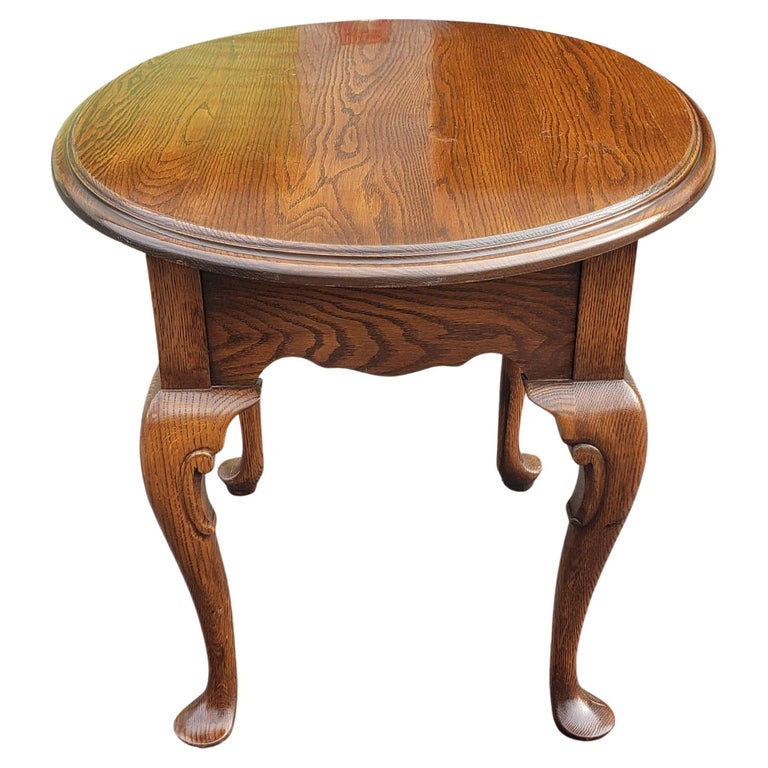 Harden Solid Oak Single Drawer Oval Side Table For Sale at 1stDibs