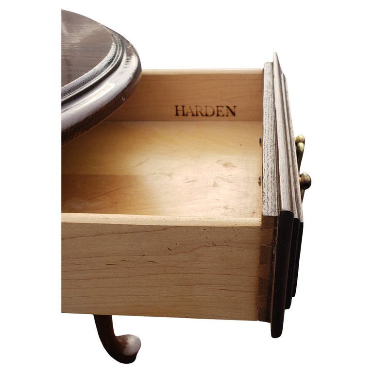 Harden Solid Oak Single Drawer Oval Side Table For Sale at 1stDibs