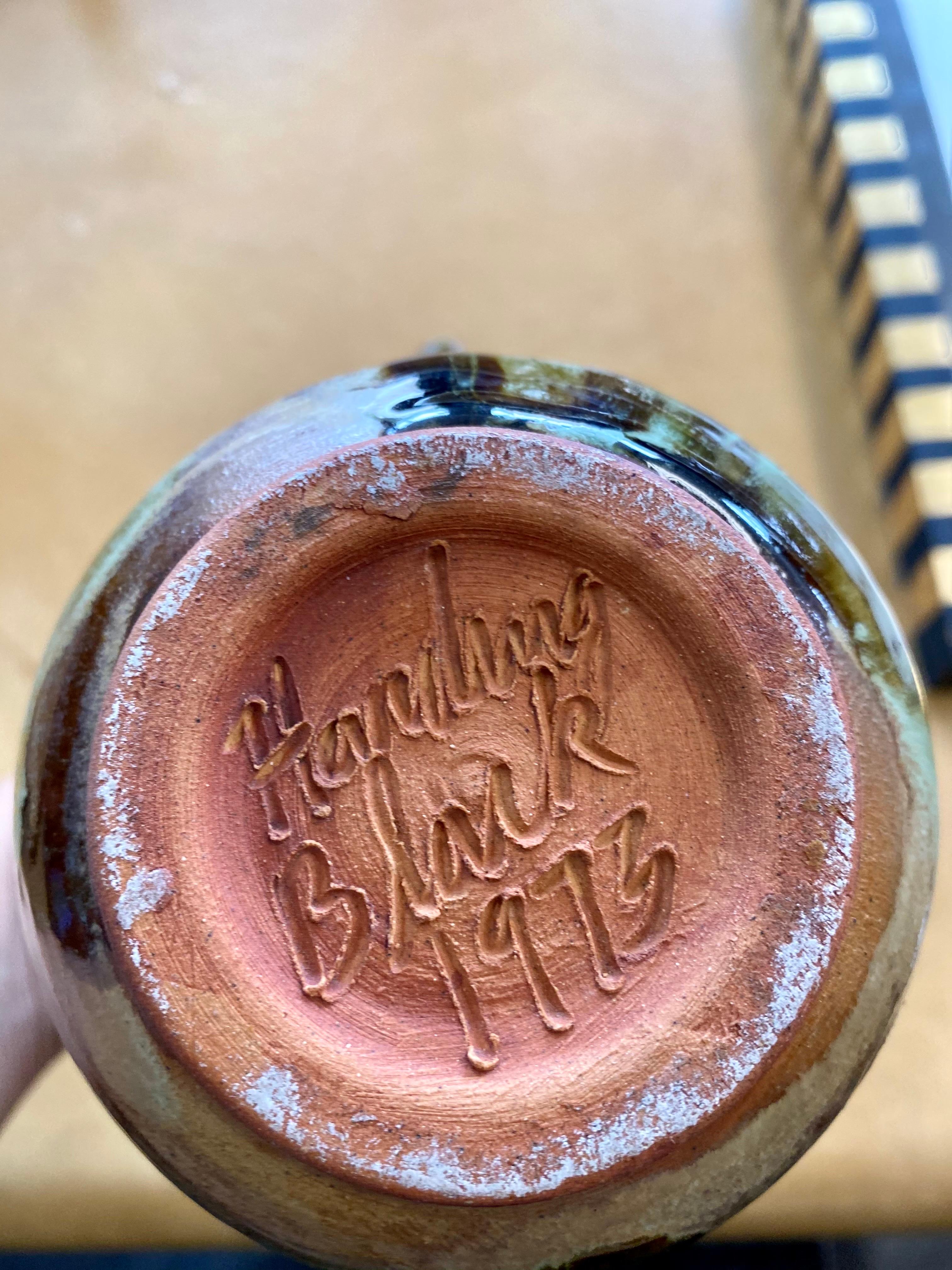 Harding Black Ceramic Pitcher 1973 at 1stDibs