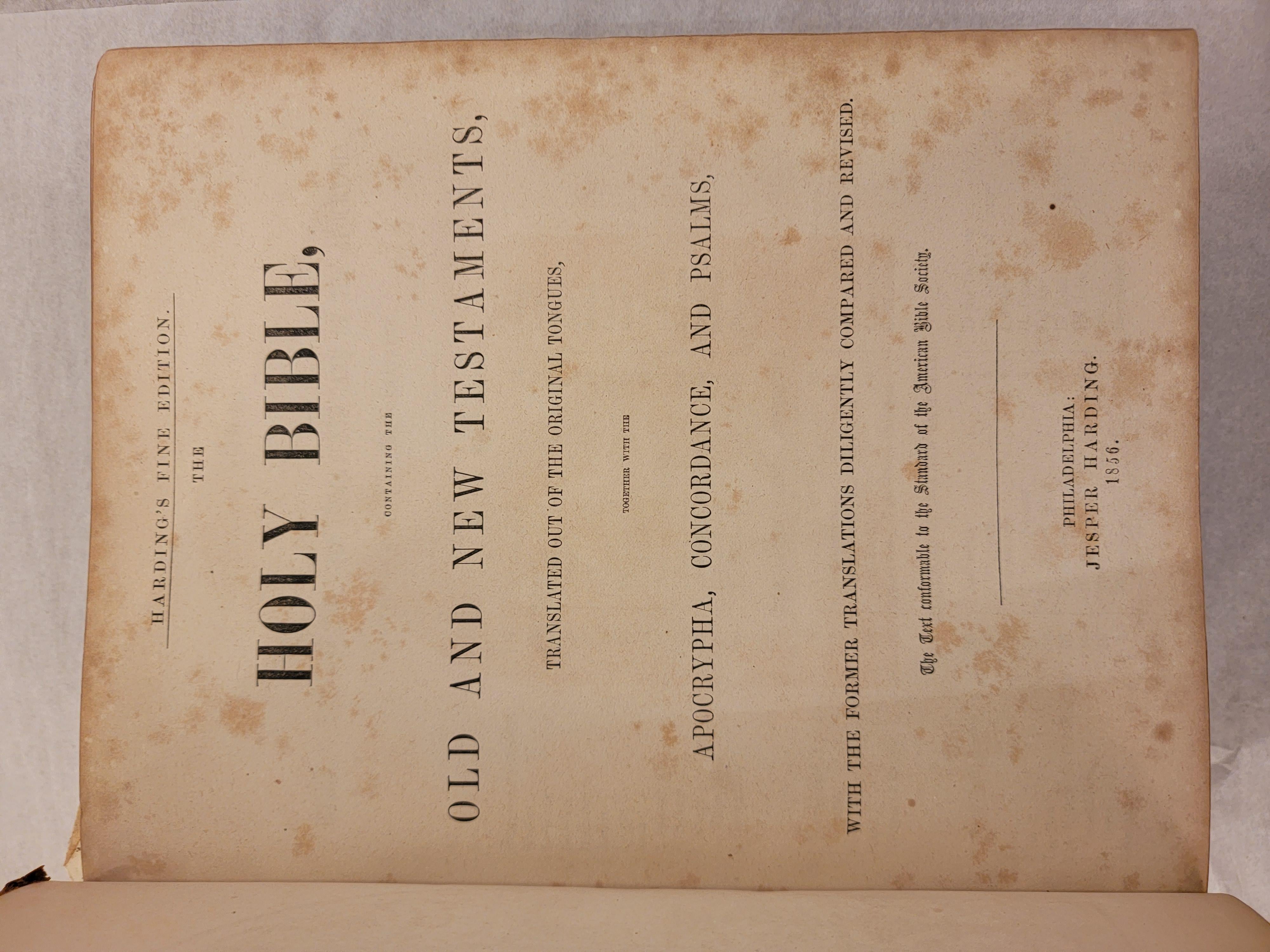 Hardings Fine Edition - the Holy Bible Old and New Testament ...