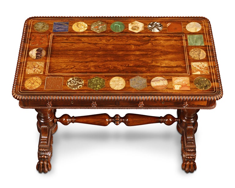 Hardstone and Rosewood Centre Table Attributed to Gillows For Sale at ...
