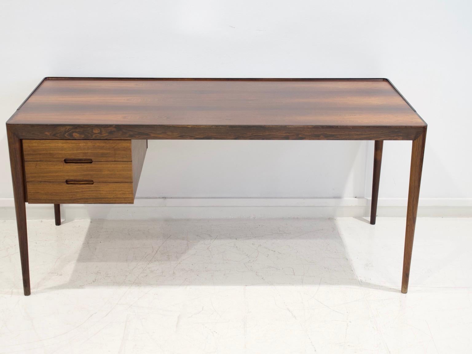 MinimalistbHardwood Desk with Raised Edge by Erik Riisager Hansen For ...