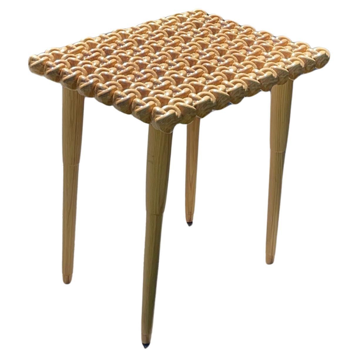 Hardwood Organic Modern Mini Coffee Table Handcrafted Accent Sculptural ...