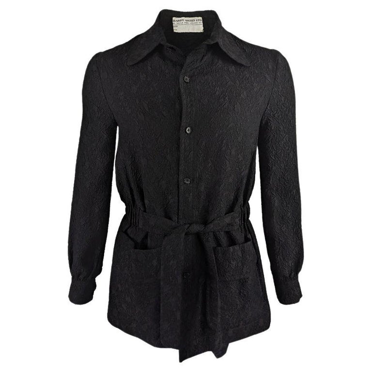 Hardy Amies Vintage Mens 60s Black Mod Dandy Belted Shirt Jacket ...