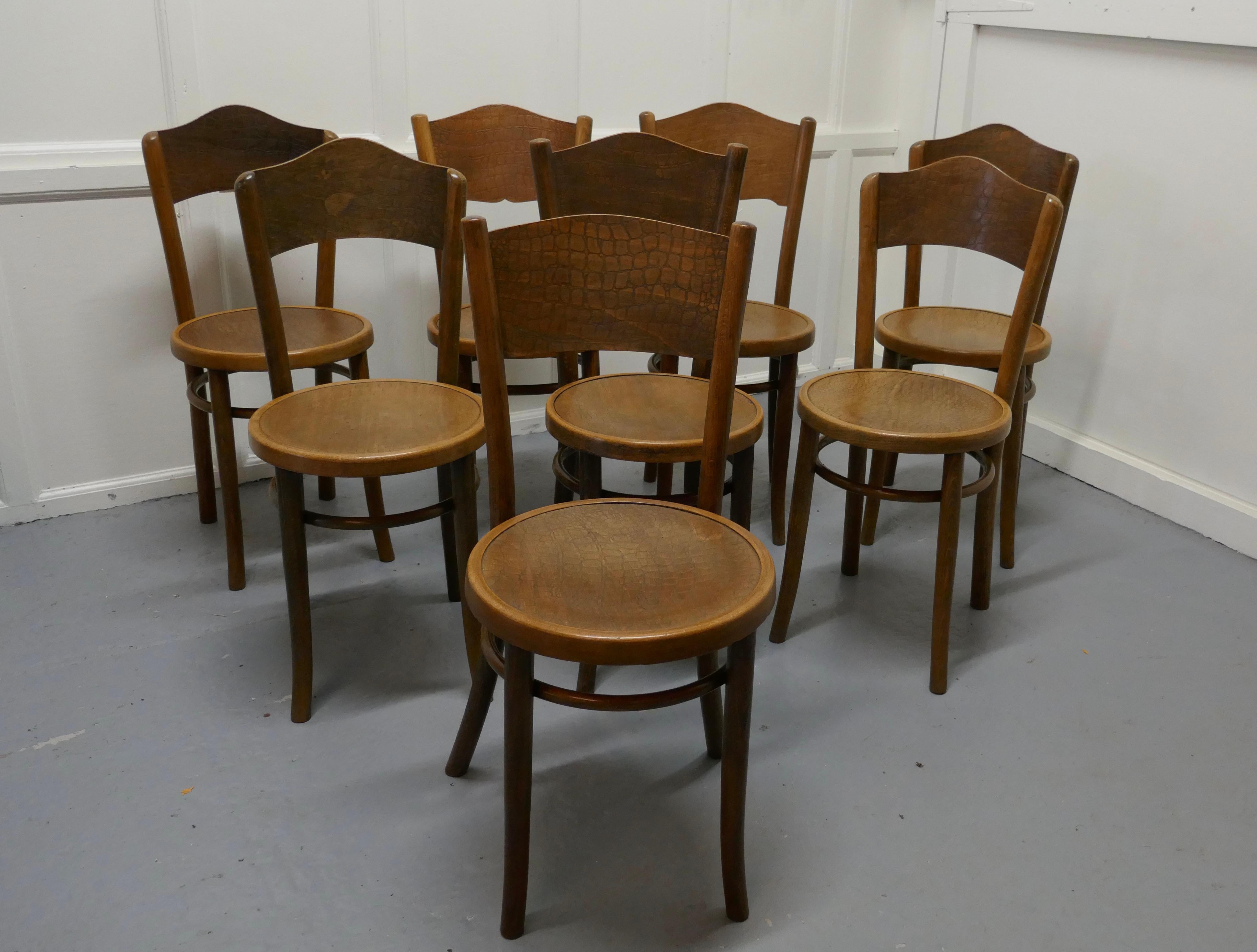Harlequin Set of 8 French Bistro or Cafe Bentwood Chairs For Sale at ...