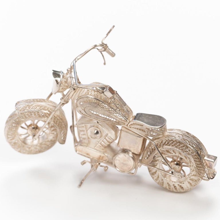 Harley Davidson Sculpture 925 Silver Handcrafted Filigree Technique ...