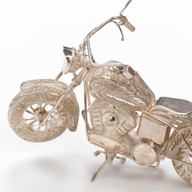 Harley Davidson Sculpture 925 Silver Handcrafted Filigree Technique ...