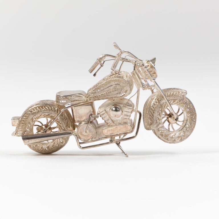 Harley Davidson Sculpture 925 Silver Handcrafted Filigree Technique ...