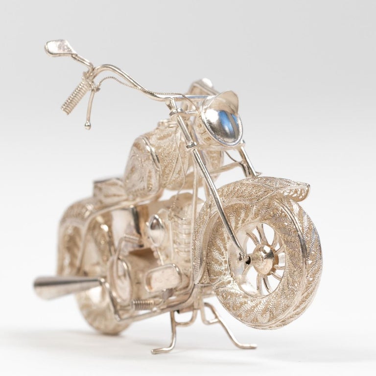 Harley Davidson Sculpture 925 Silver Handcrafted Filigree Technique ...