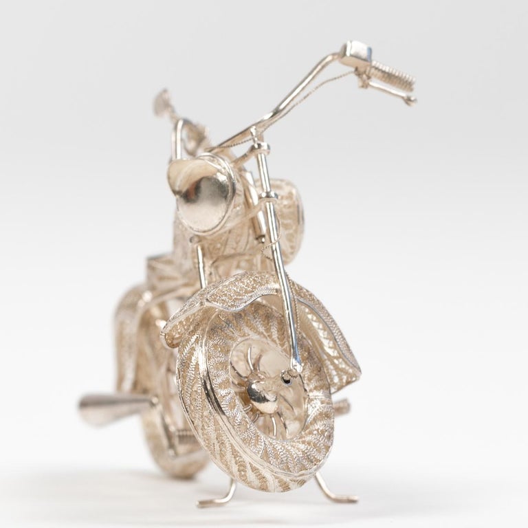 Harley Davidson Sculpture 925 Silver Handcrafted Filigree Technique ...