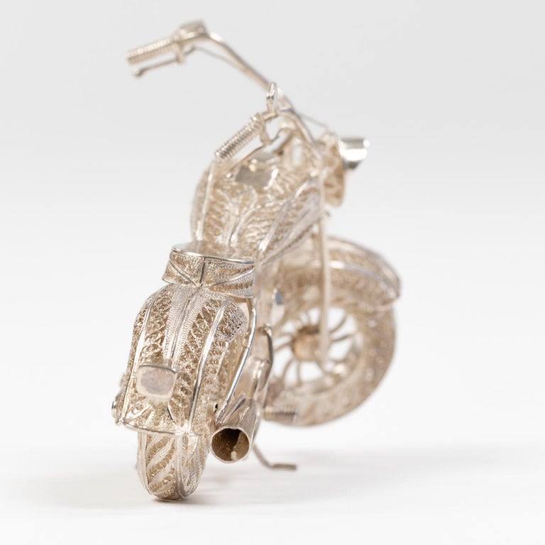 Harley Davidson Sculpture 925 Silver Handcrafted Filigree Technique ...