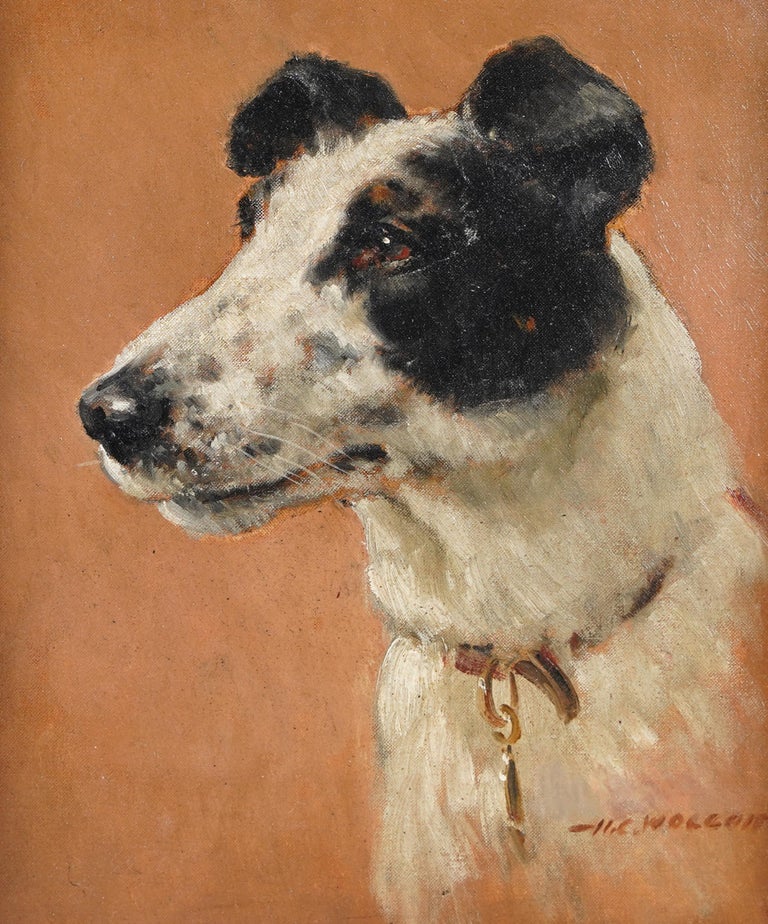 Harold C Wolcott - Antique American Impressionist Terrier Dog Portrait ...