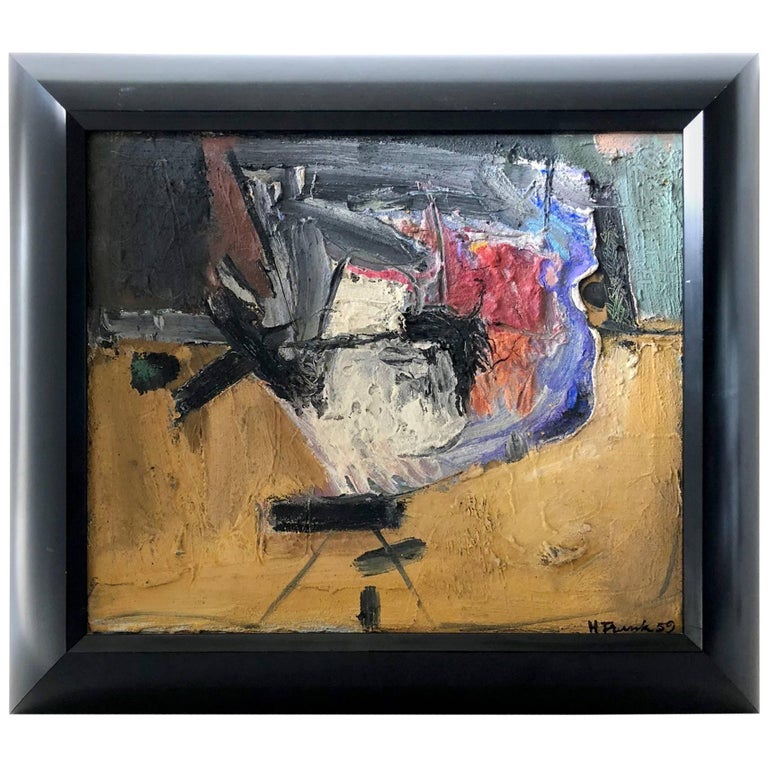 Harold Frank California Abstract Modernist Oil on Canvas at 1stDibs