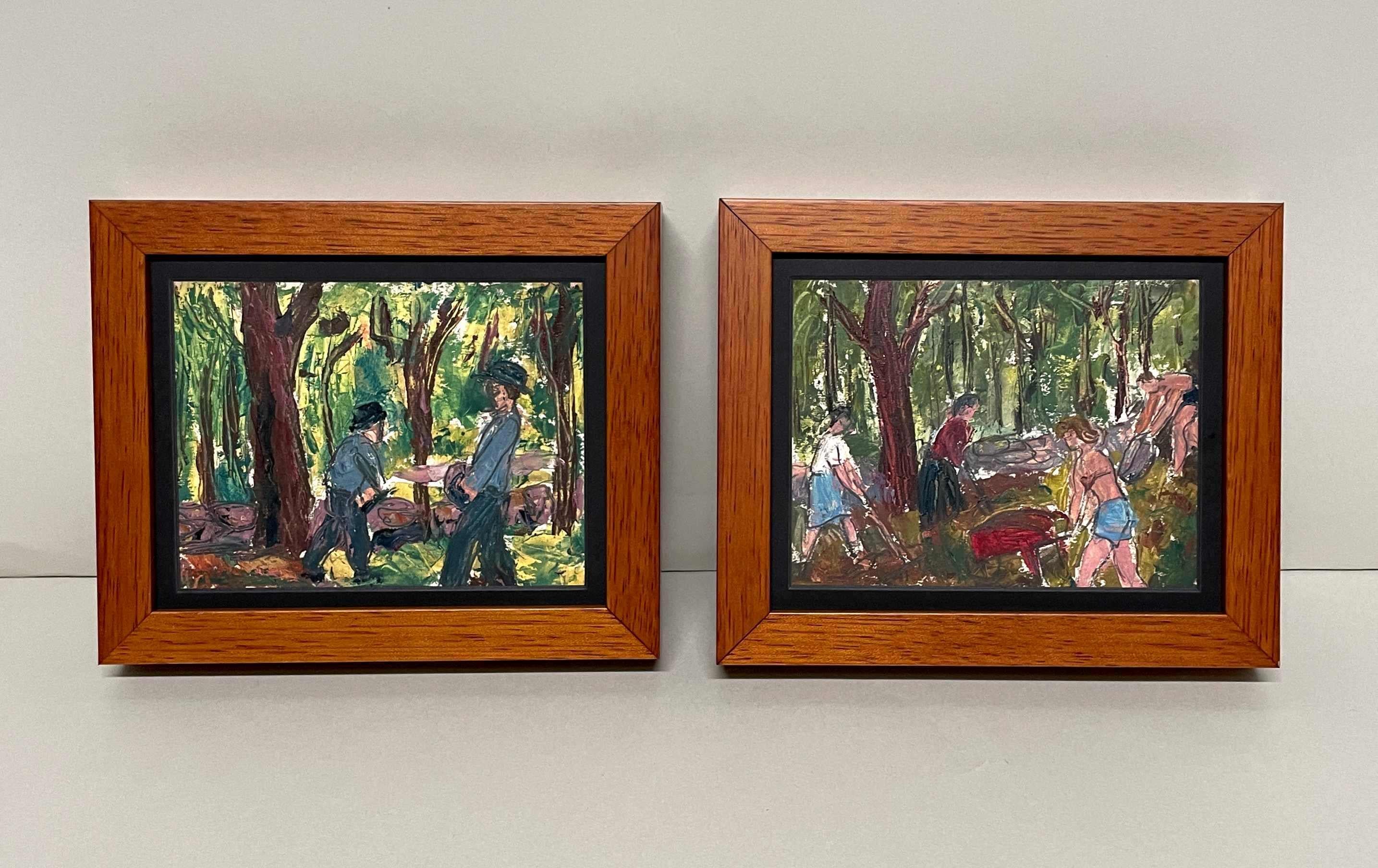 Harold Haydon - A Pair of Diminutive 1940s Paintings of Thetford, VT by ...