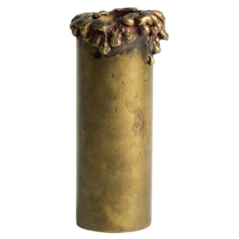 Harold Kerr Bronze Vessel with Lava Motif at 1stDibs