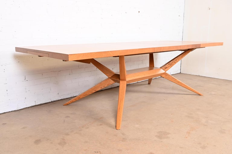 Harold Schwartz for Romweber Oak Spider Leg Dining Table, Newly ...
