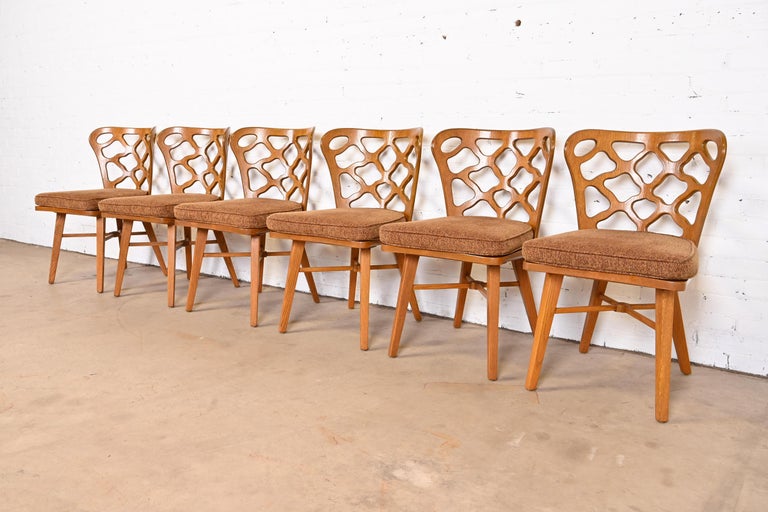 Harold Schwartz for Romweber Sculpted Oak Dining Chairs, Set of Six For ...