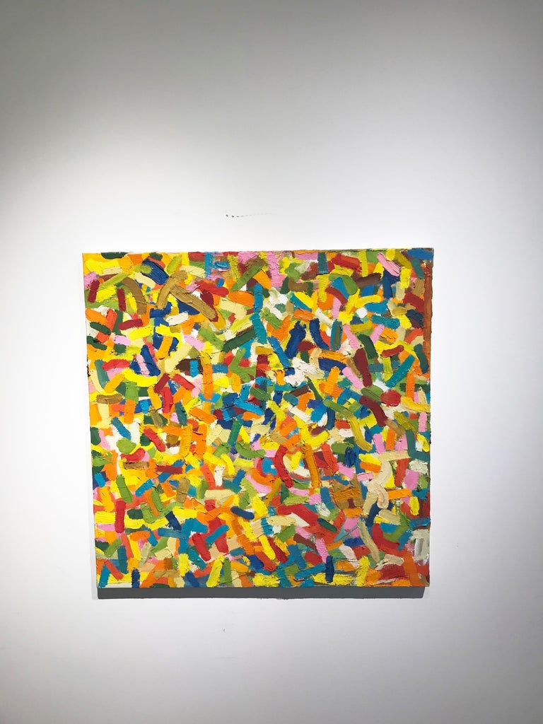 Harold Town - Untitled bright and vivid colour abstract oil painting on ...