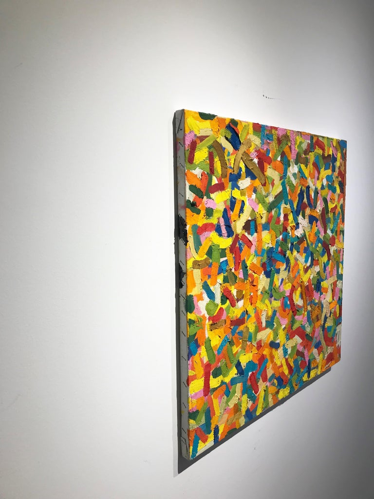 Harold Town - Untitled bright and vivid colour abstract oil painting on ...