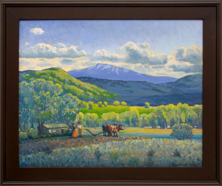 Harold Vincent Skene - Homesteaders, 1960s Framed Colorado Mountain ...