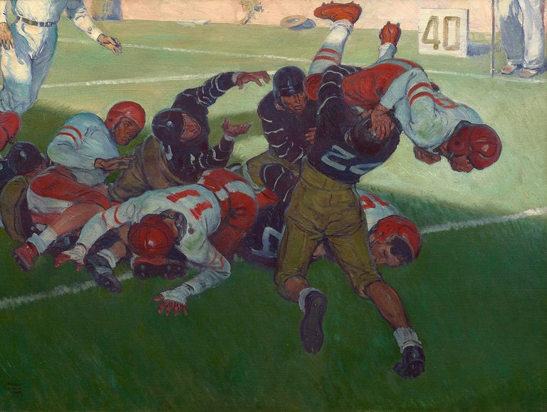 Harold von Schmidt - Harvard vs. Yale II For Sale at 1stDibs