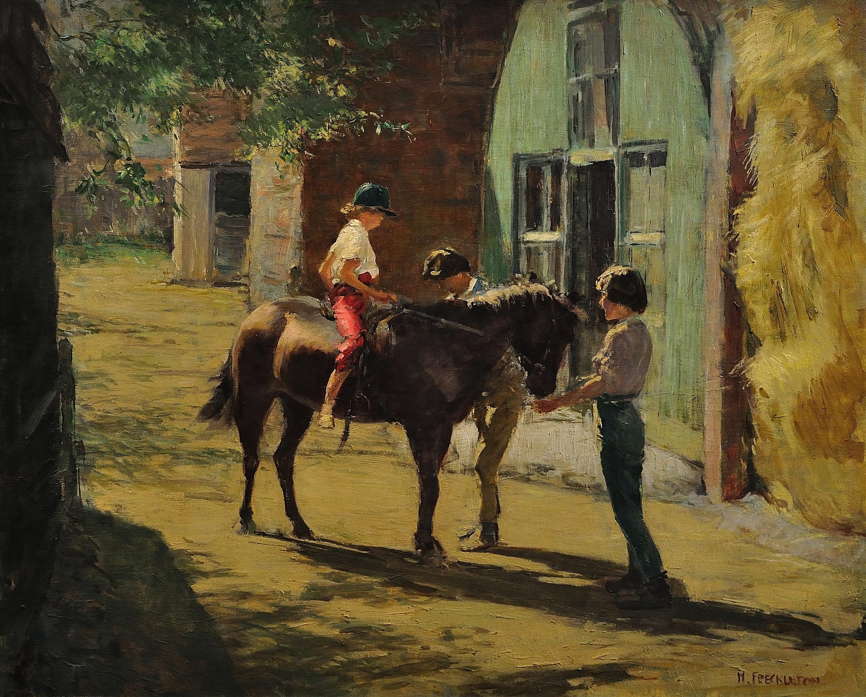Harold Walton Freckleton - Milly con Juglar. Niños con su poni a la luz ...