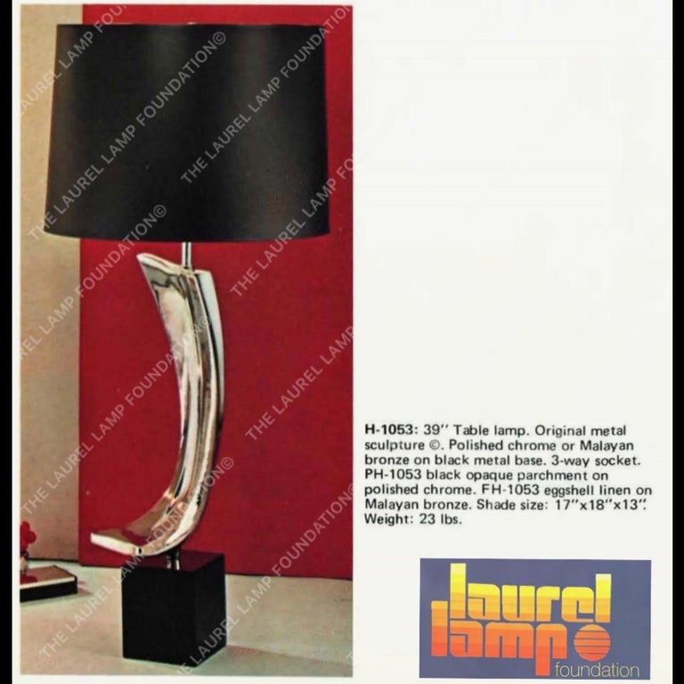 Harold Weiss and Richard Barr for Laurel Chrome Sculptural Table Lamp ...
