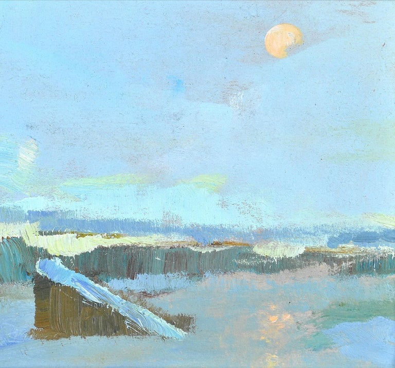 Harold Workman - Moonlit Coastal Landscape - Impressionist Oil on Board ...