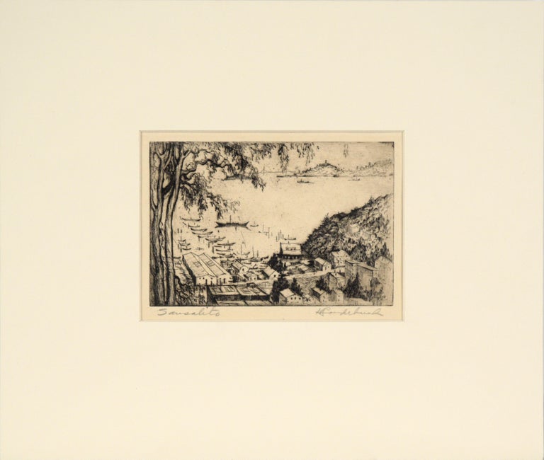 Harriet Roudebush - "Sausalito" Harbour Seascape Drypoint Etching on ...
