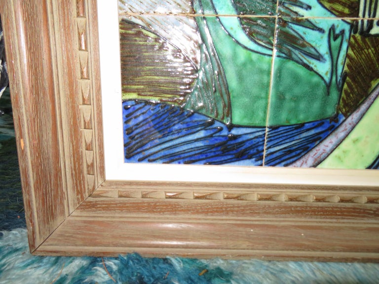 Harris G. Strong Colorful Hand Painted "Three Musician" Wall Tile Art ...