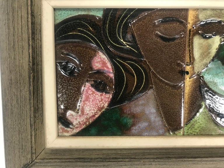 Harris Strong Framed Ceramic Art Tiles "Three Faces" at 1stDibs ...