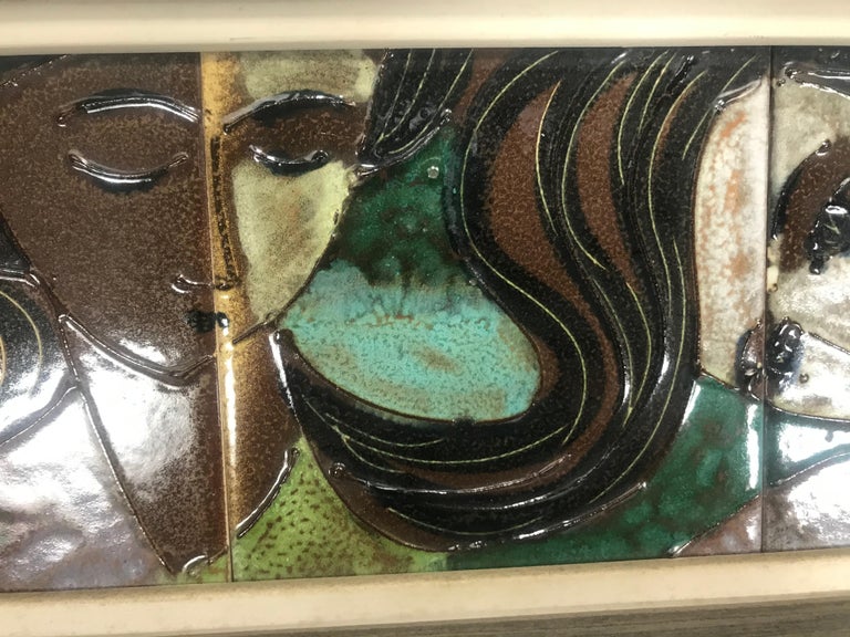 Harris Strong Framed Ceramic Art Tiles "Three Faces" at 1stDibs ...