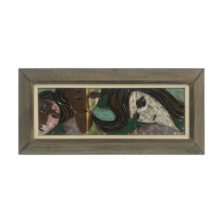 Harris Strong Framed Ceramic Art Tiles "Three Faces" at 1stDibs ...