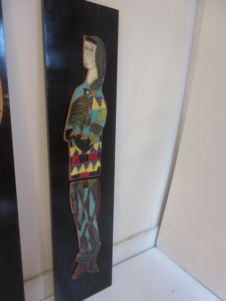 Harris Strong King and Queen Tiles on Black Lacquered Frame at 1stDibs