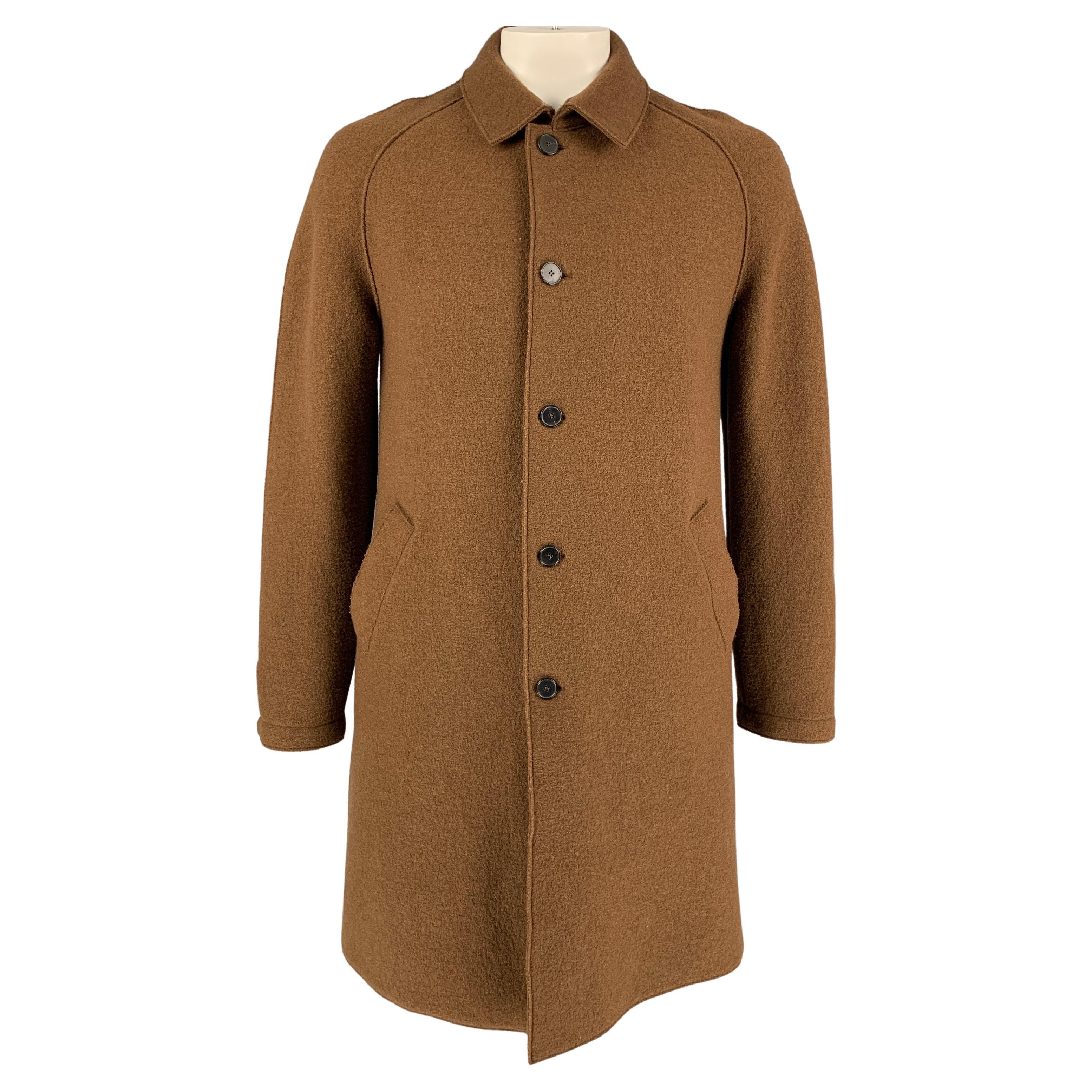 S.W.O.R.D Tan Suede Buttoned Bomber Style Jacket Coat For Sale at ...