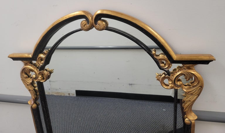 Harrison and Gil Dauphine Neoclassical Parcel Gilt Ebonized Fruitwood Frame Mirror For Sale at ...