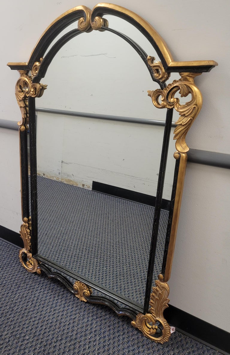 Harrison and Gil Dauphine Neoclassical Parcel Gilt Ebonized Fruitwood Frame Mirror For Sale at ...