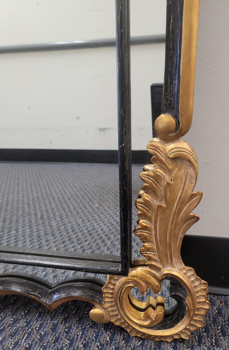 Harrison and Gil Dauphine Neoclassical Parcel Gilt Ebonized Fruitwood Frame Mirror For Sale at ...