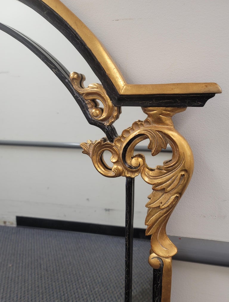 Harrison and Gil Dauphine Neoclassical Parcel Gilt Ebonized Fruitwood Frame Mirror For Sale at ...