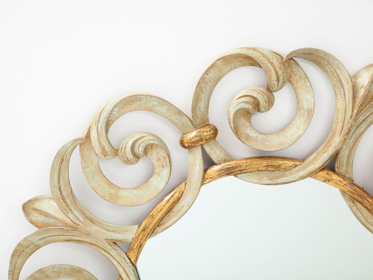 Harrison Gil Intricately Carved Wood Mirror For Sale at 1stDibs