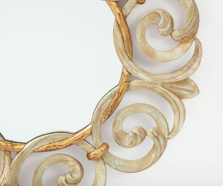 Harrison Gil Intricately Carved Wood Mirror For Sale at 1stDibs