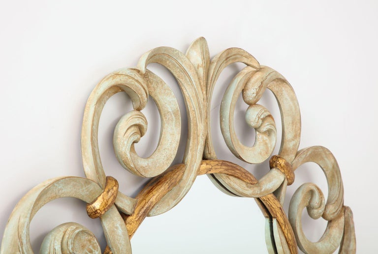 Harrison Gil Intricately Carved Wood Mirror For Sale at 1stDibs