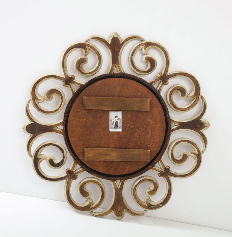 Harrison Gil Intricately Carved Wood Mirror For Sale at 1stDibs