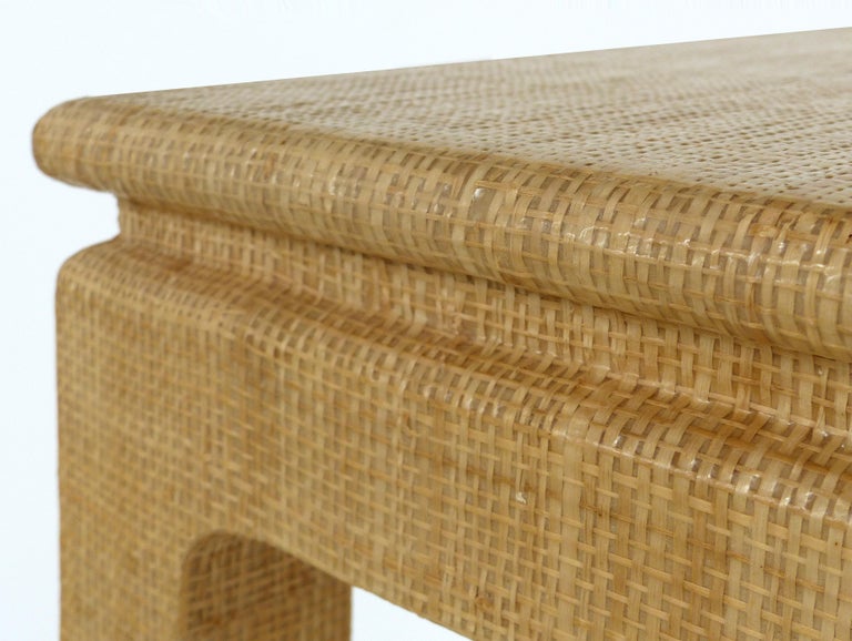 Harrison Van Horn Woven Raffia Covered Occasional Table at 1stdibs
