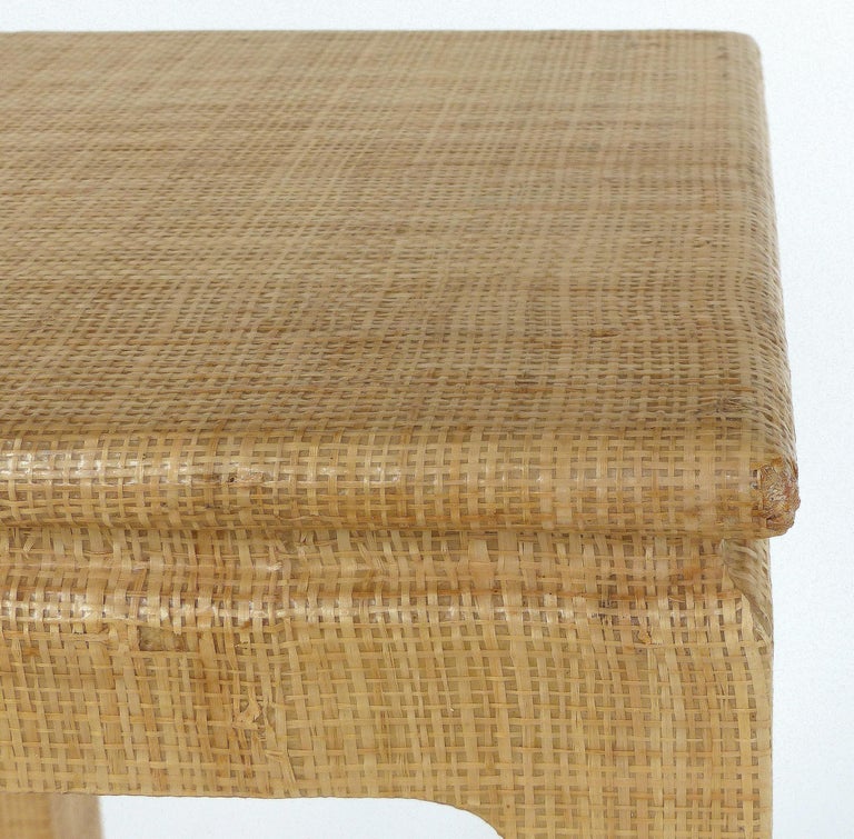 Harrison Van Horn Woven Raffia Covered Occasional Table at 1stdibs